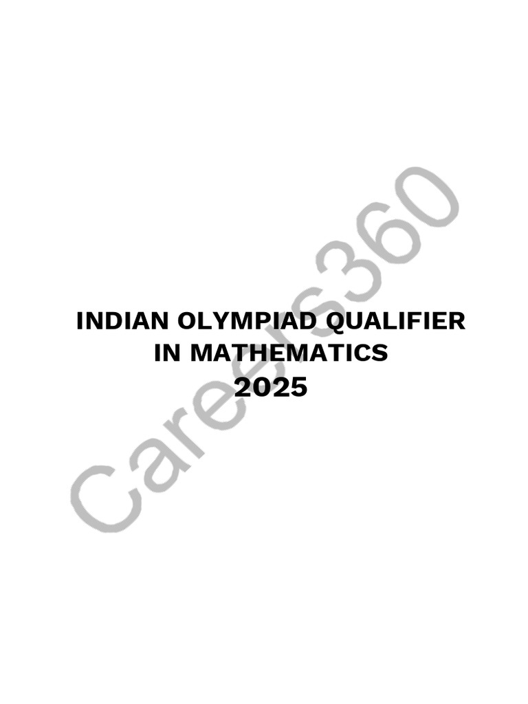IOQM 2025 Question Paper - 1757321957469 | PDF | Area | Numbers