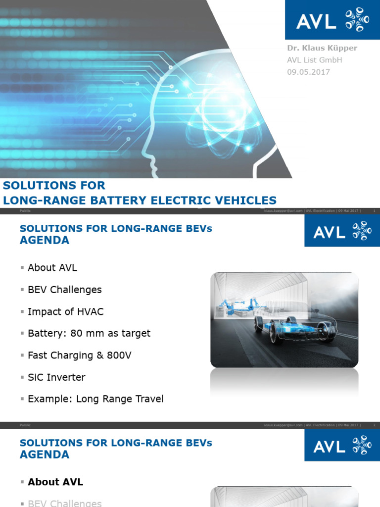 AVL Solutions For Long Range Battery Electric Vehicles | PDF | Battery ...