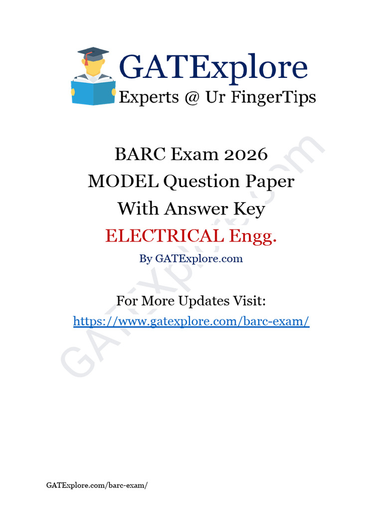 BARC Exam 2026 Model Paper - Electrical Engg. | PDF | Bipolar Junction ...
