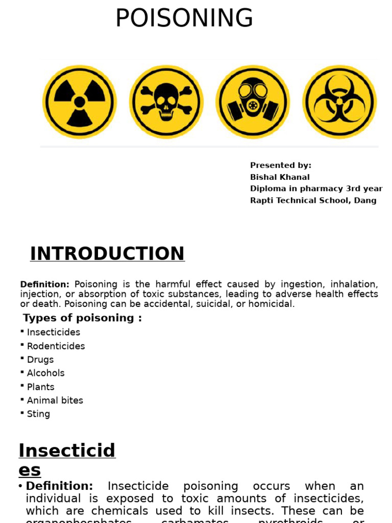 Poisoning Presentation | PDF | Drug Overdose | Medical Specialties