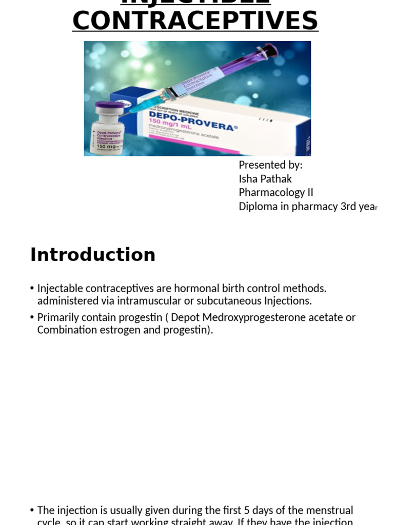 Injectable Contraceptives Overview | PDF | Clinical Medicine ...