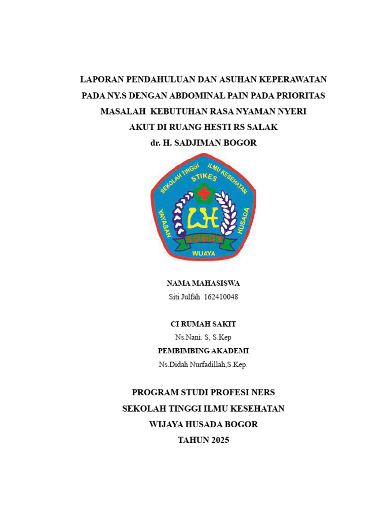 LP Abdominal Pain Askep KDDK Zulfah R.hesti | PDF