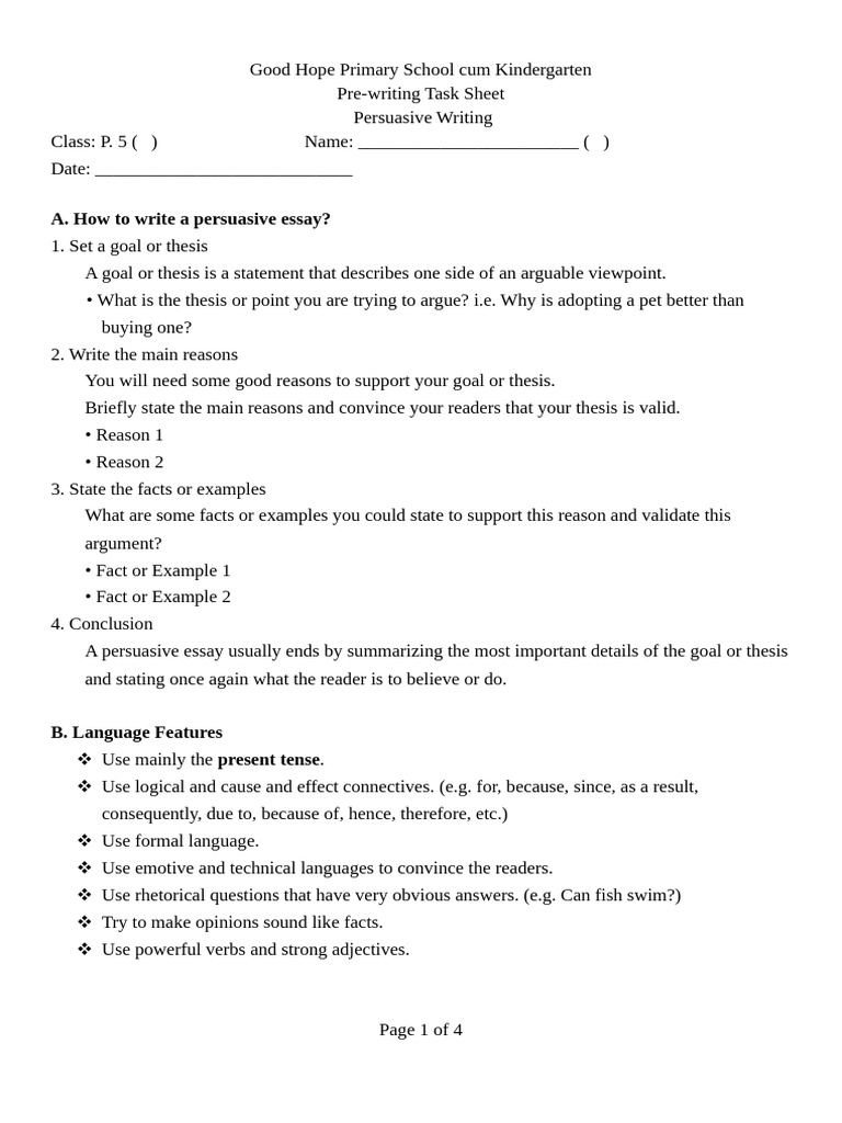Persuasive Writing Guide for Students | PDF | Reason | Argument
