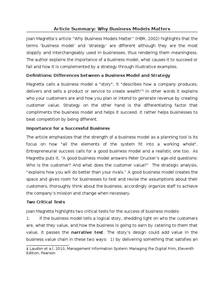 Why Business Models Matter | PDF | Business Model | Walmart