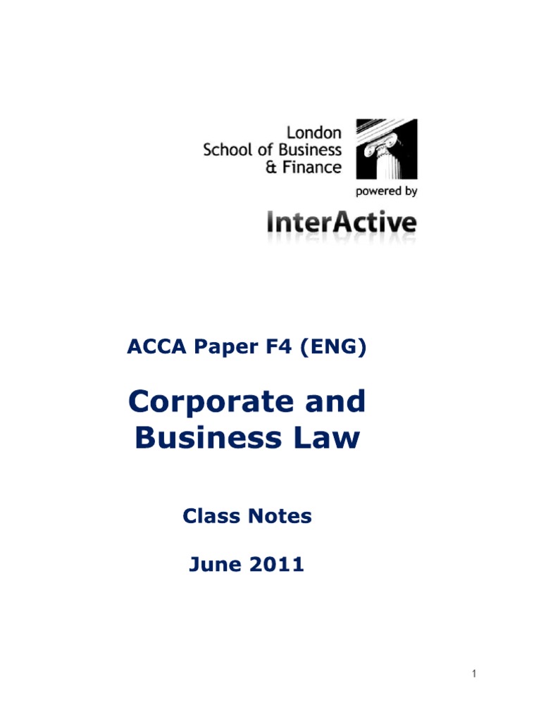 ACCA F4 Notes