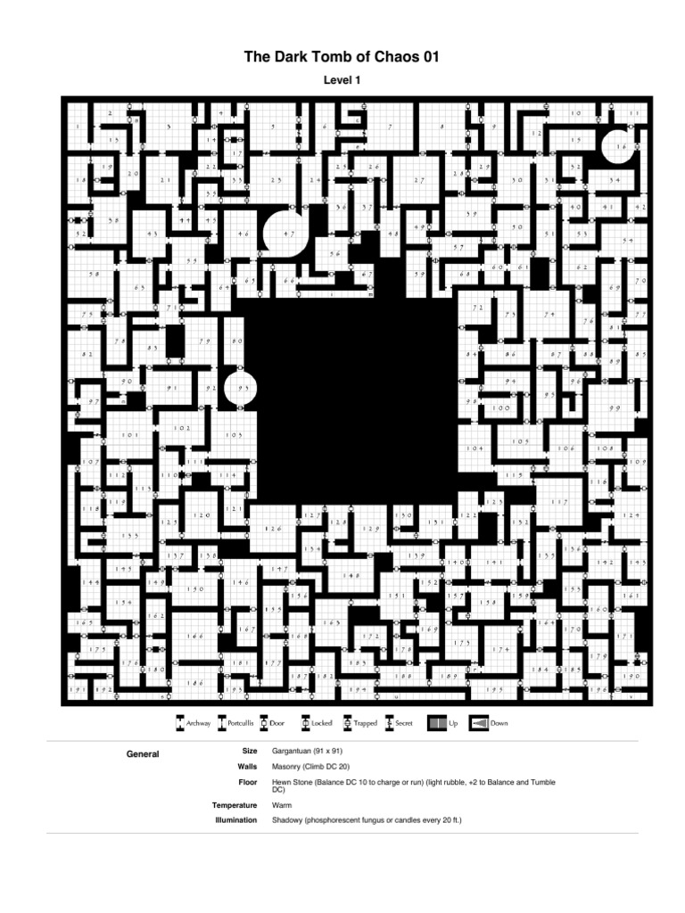Dark Tomb of Chaos: Dungeon Overview | PDF