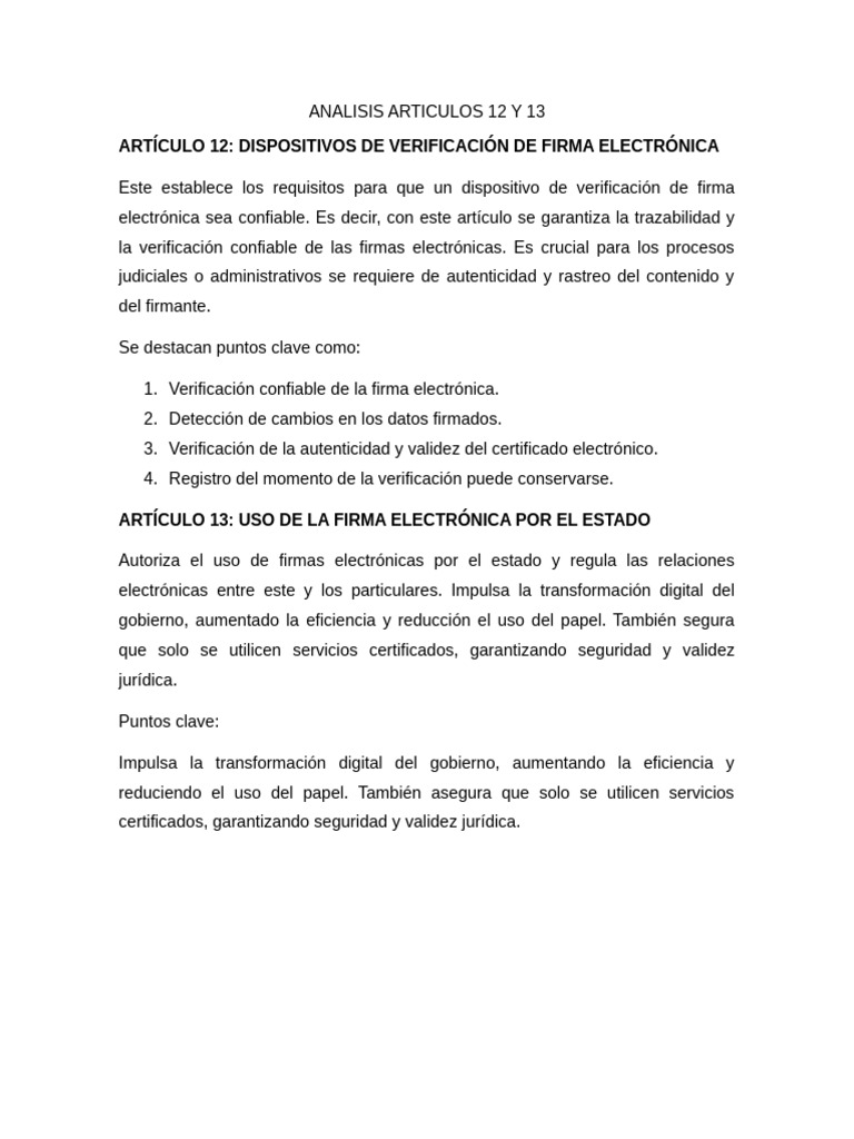 Analisis Articulos 11 y 12 | PDF