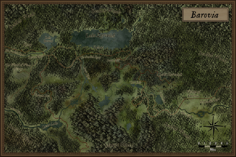 01 - Map of Barovia - Color, Town and Landmark Labels - Icons | PDF