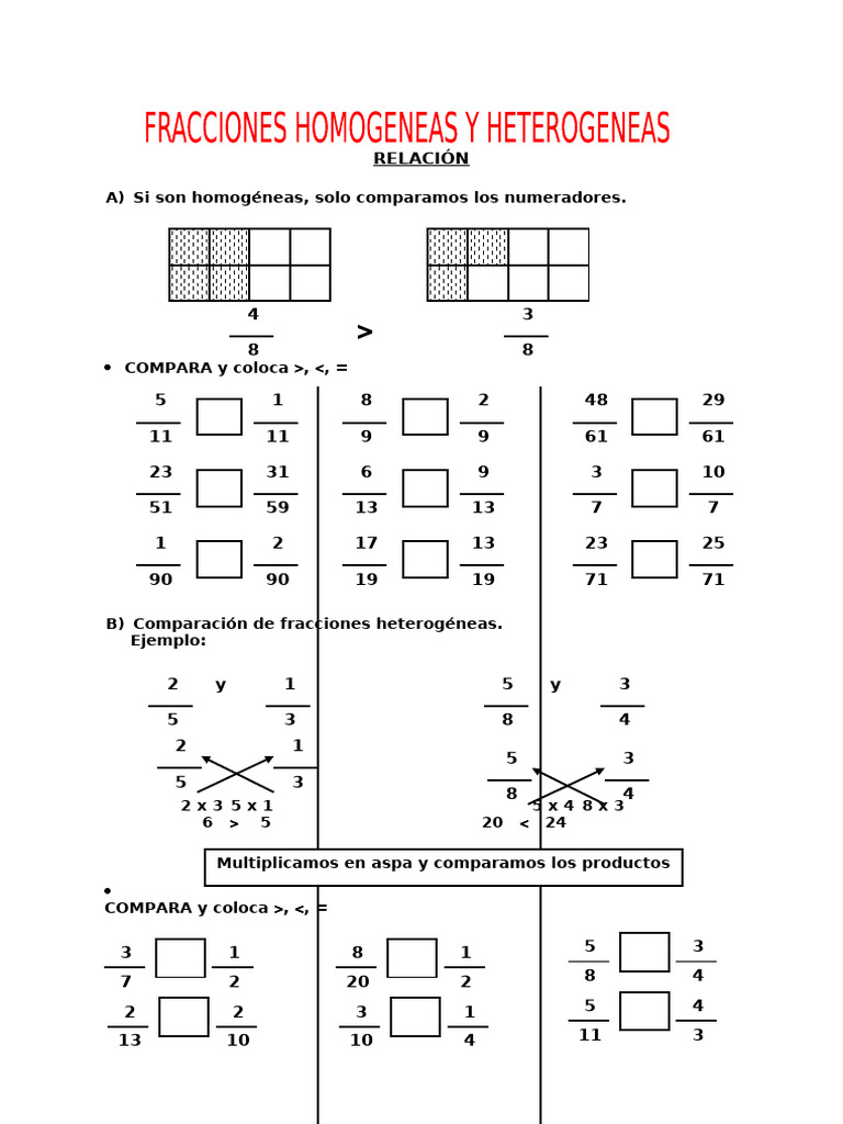 Fracciones Homogeneas y Heterogeneas | PDF