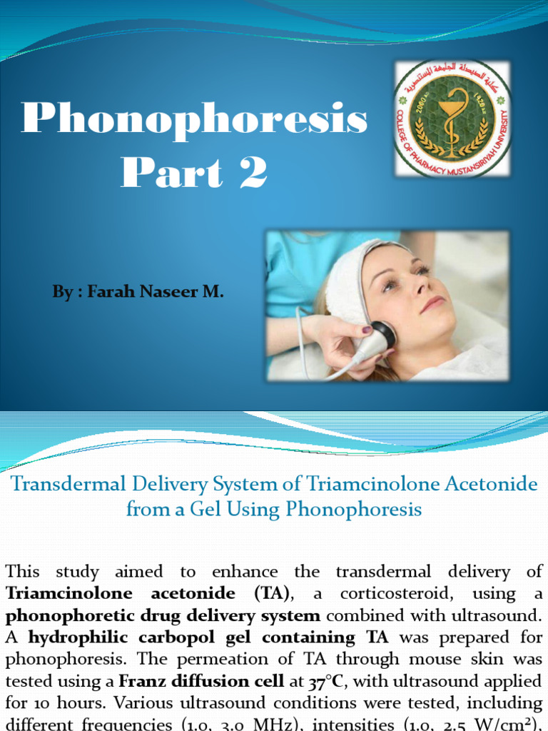 Phonophoresis Jornal | PDF | Physical Sciences | Applied And Interdisciplinary Physics