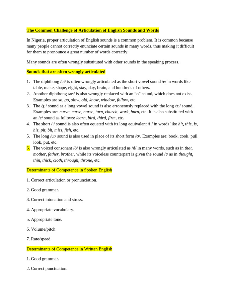 Challenge of Articulation | PDF