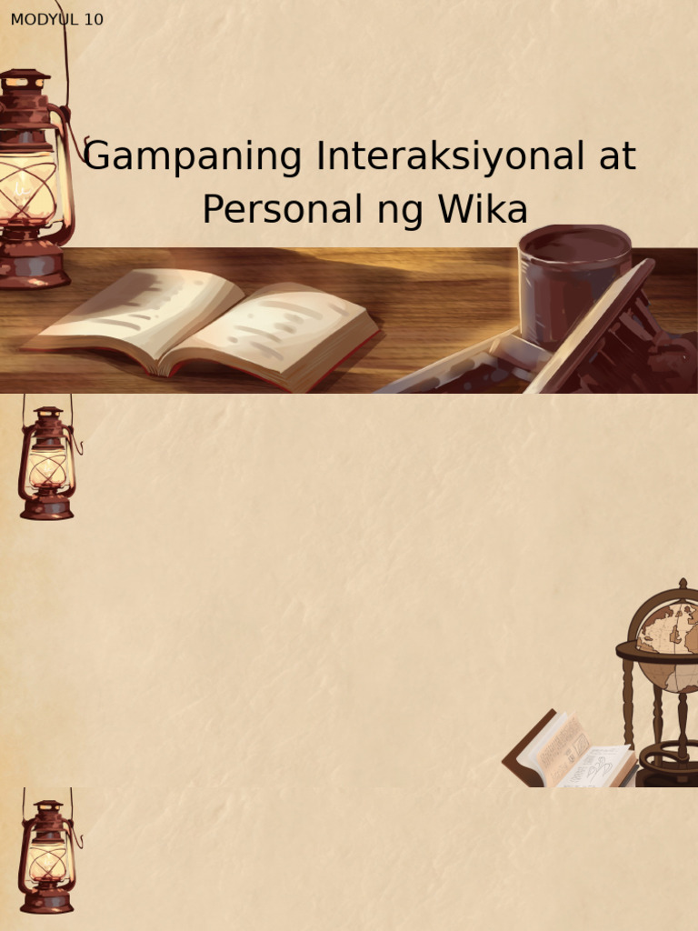 Gampaning Interaksiyonal at Personal NG Wika | PDF