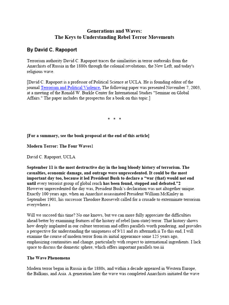 Understanding Terrorism's Historical Waves | PDF | Palestine Liberation ...