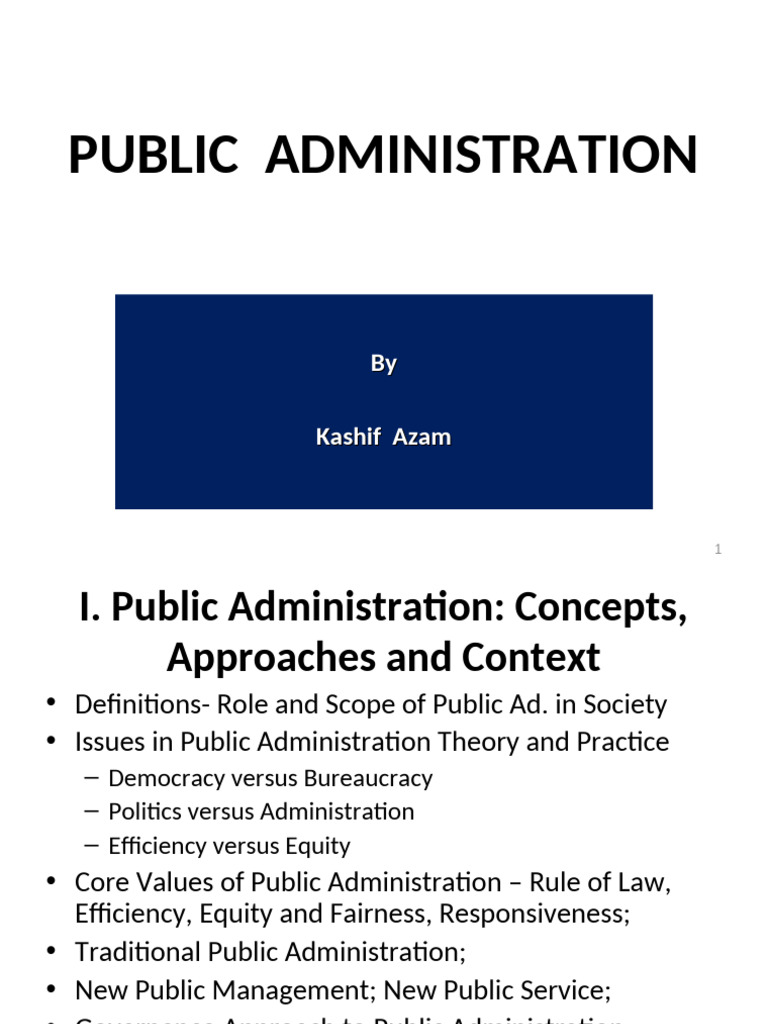 Public Administration Concepts Approaches and Context | PDF | Public ...