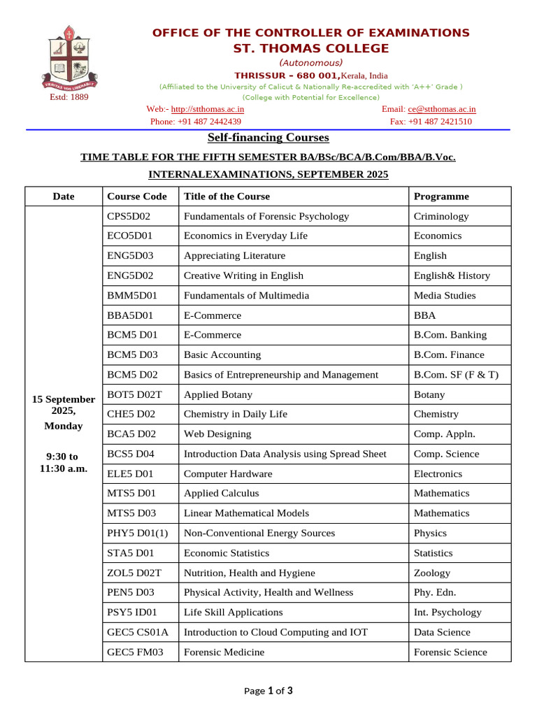 5 UG - Sep.25 Internal Self Fin | PDF | Computing | Science
