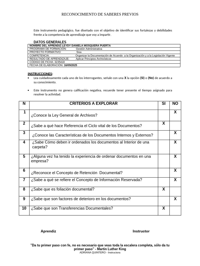 Reconocimiento de Saberes Previos | PDF | Aprendizaje | Cognición