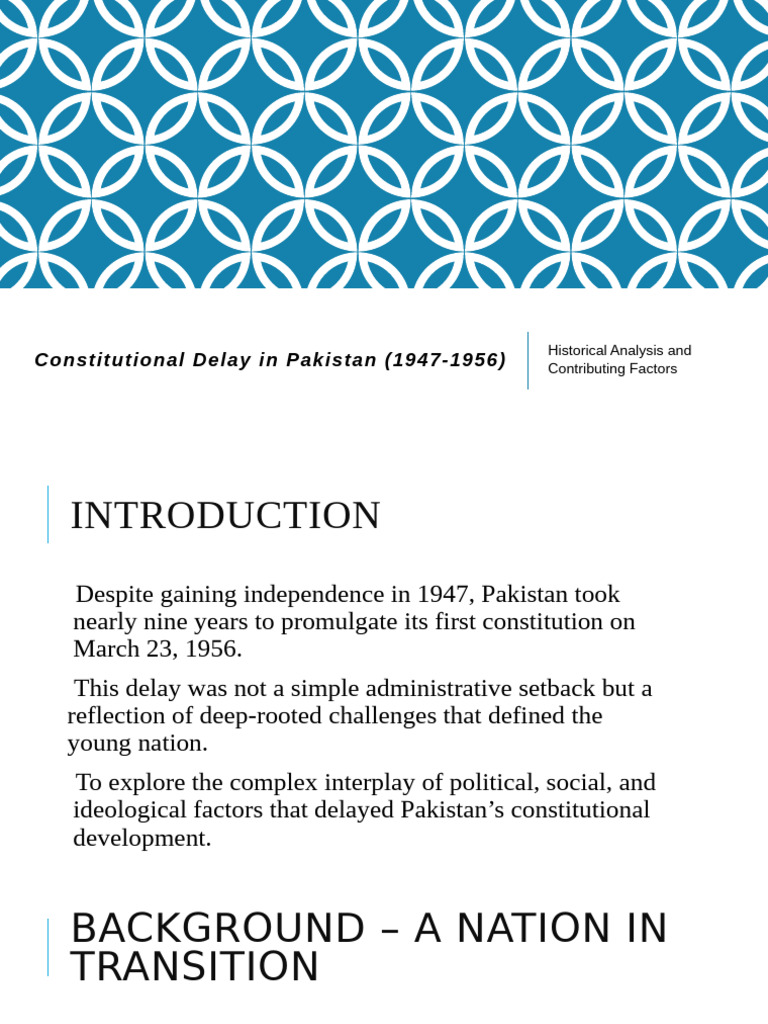 Constitutional Delay in Pakistan (1947-1956) | PDF | Pakistan ...