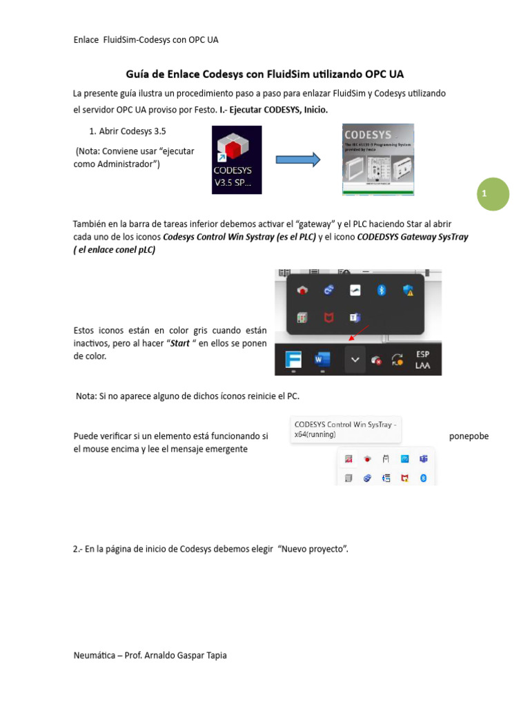 Guia Enlace Codesys Fluidsim Con OPC UA | PDF | Controlador lógico ...