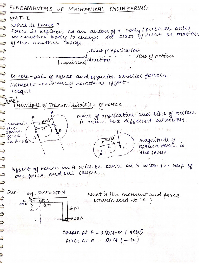 Engineering Mechanics Unit 1 Notes Pdf