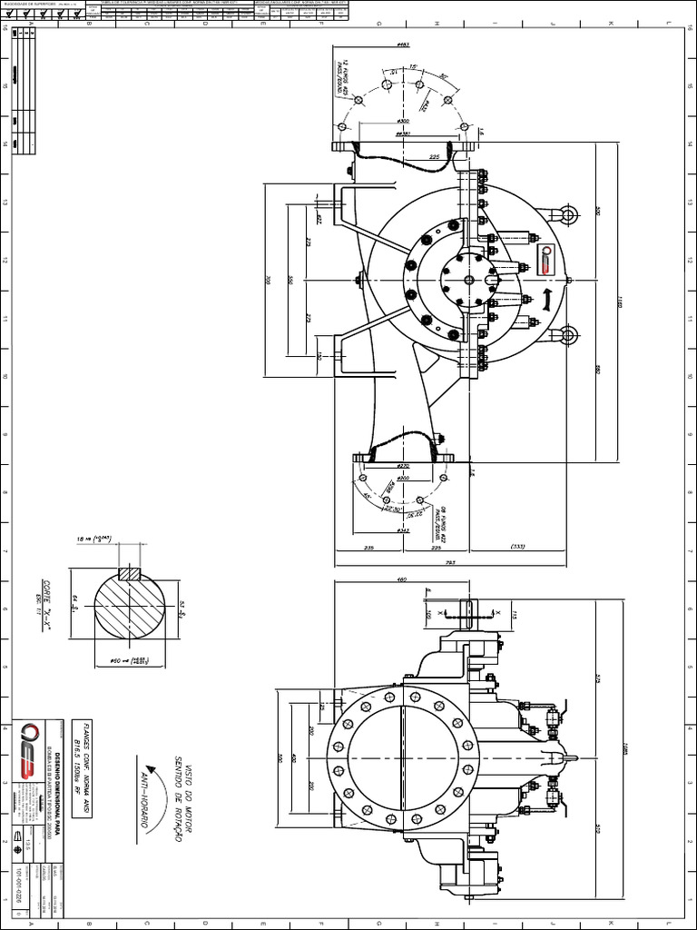 Desenho Dimensional Bomba BSC 200-500 | PDF