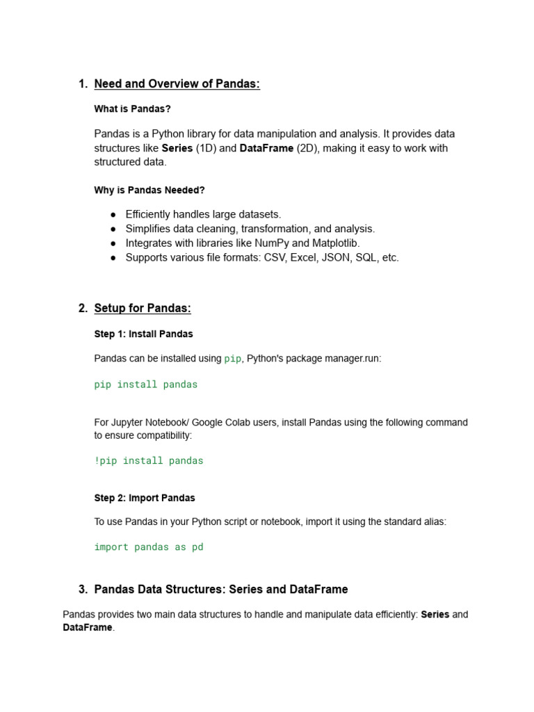 Pandas Notes | PDF | Computer Programming | Software Engineering