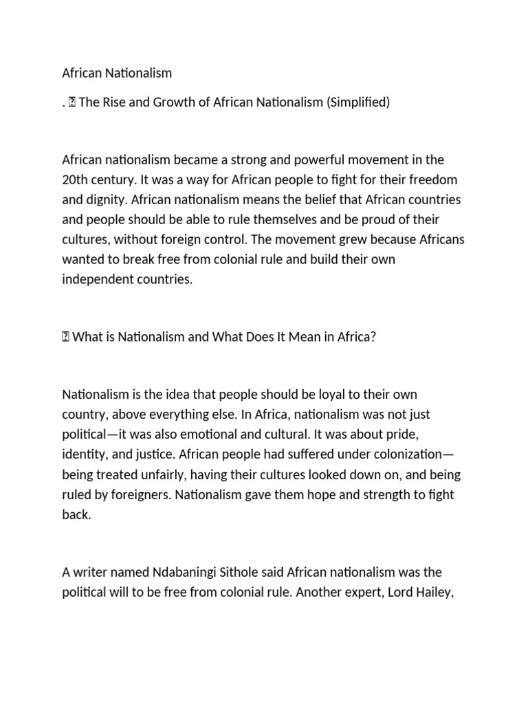 Article African Nationalism | PDF | Pan Africanism | Nationalism