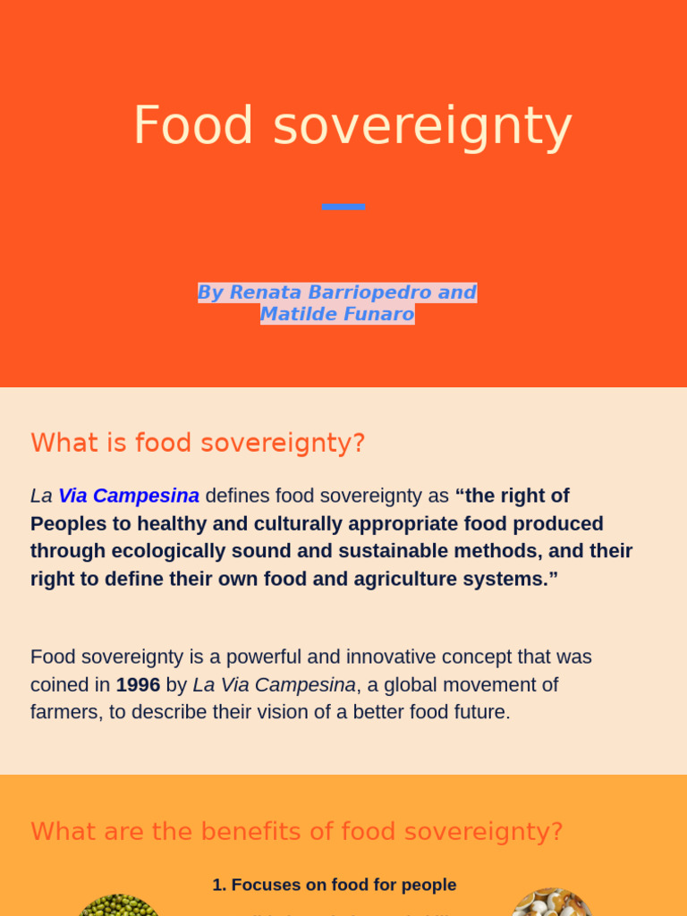 Understanding Food Sovereignty Benefits | PDF