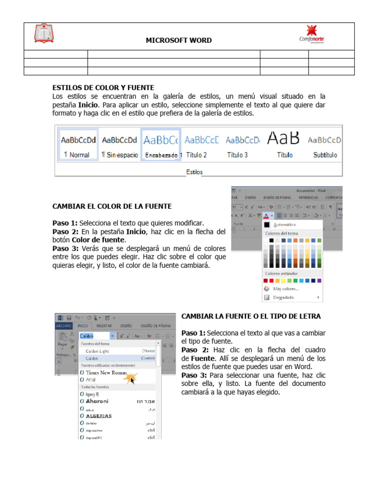 3 Estilos de Color y Fuente | PDF | Software | Informática
