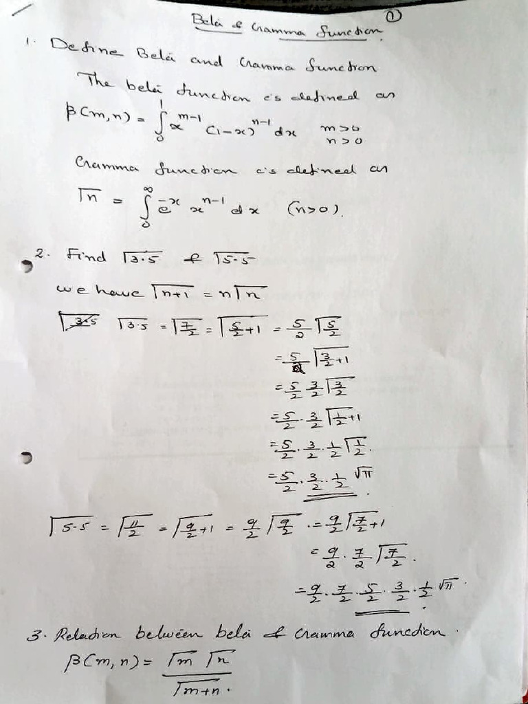 Beta and Gamma Function | PDF
