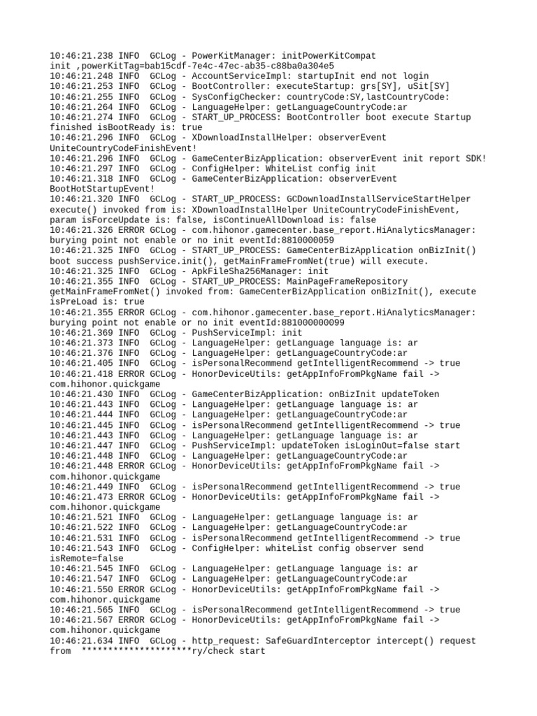 Game Center Initialization Log Analysis | PDF | Computing | Software