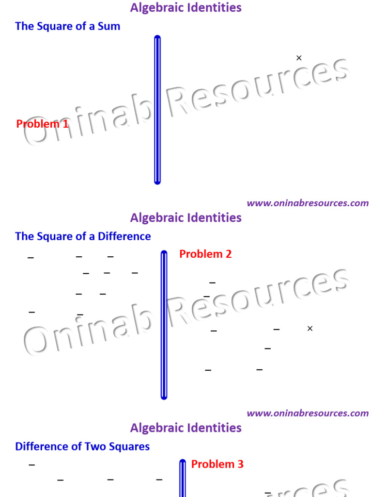 Algebraic Identities Explained | PDF | Algebra | Mathematics
