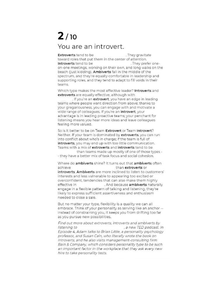 Understanding Introversion vs. Extroversion | PDF