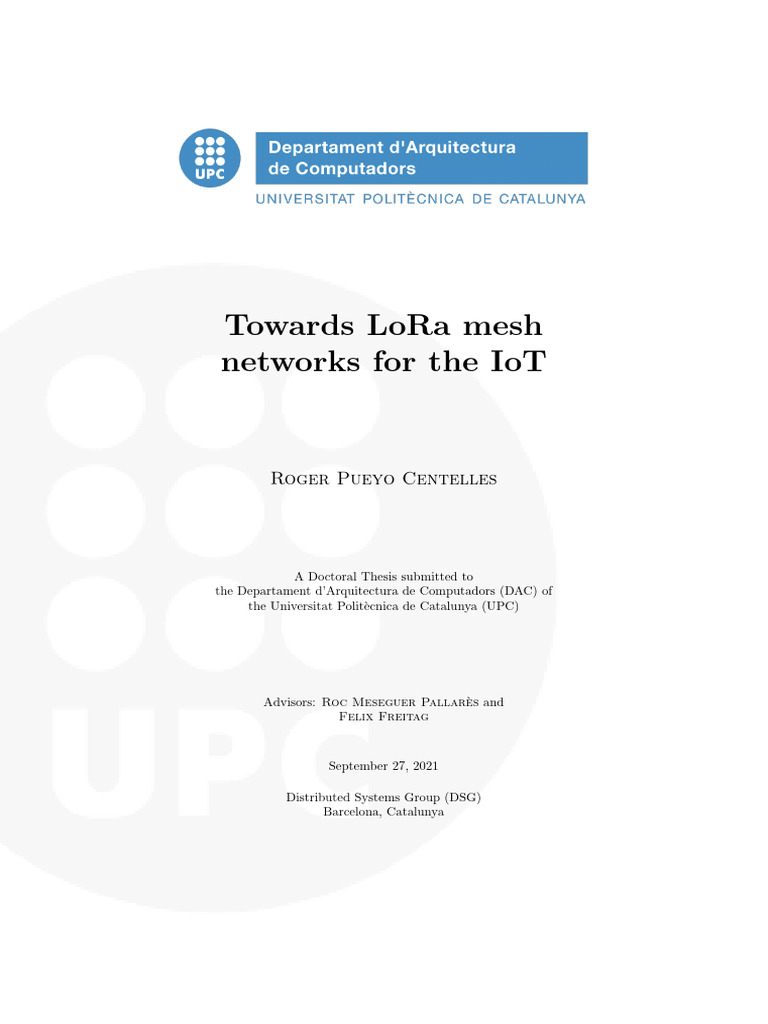 LoRa Mesh Networks for IoT Solutions | PDF | Computer Network | Network ...