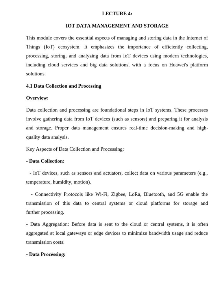 IoT Data Management and Analytics Overview | PDF | Internet Of Things ...