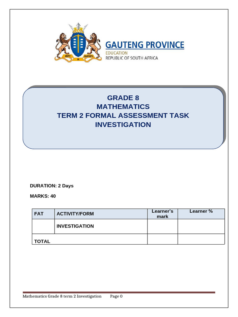 Grade 8 Maths Term 2 Exam Paper | PDF | Square Root | Mathematics