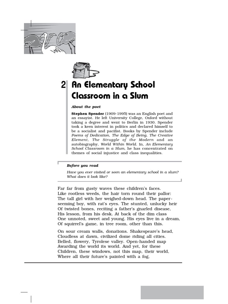 Slum Classroom: Social Injustice Poem | PDF | Poetry