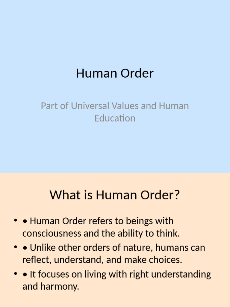 Human Order Colorful | PDF