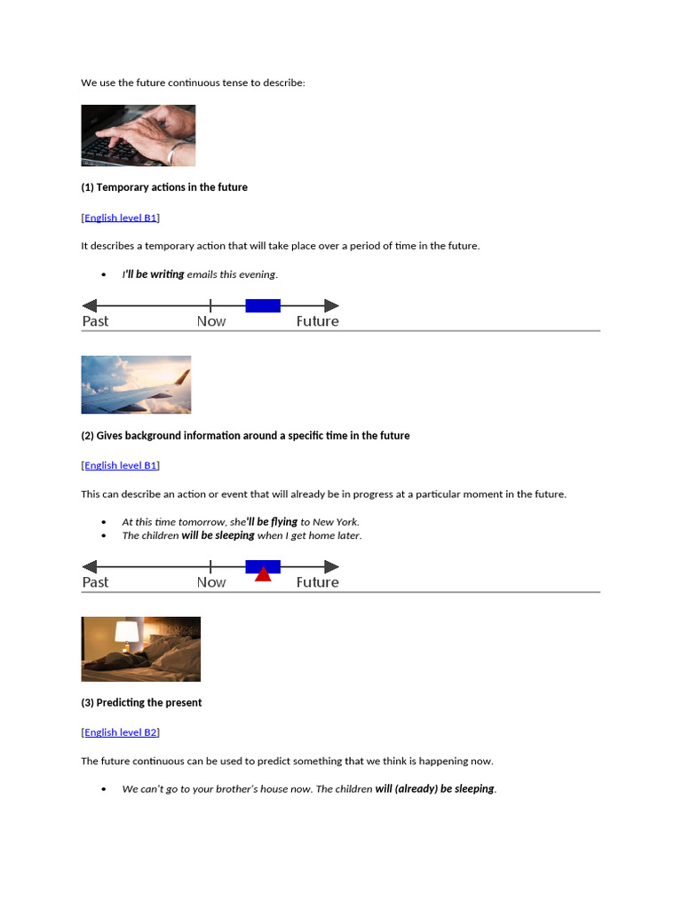 Future Continuous Time Expressions | PDF