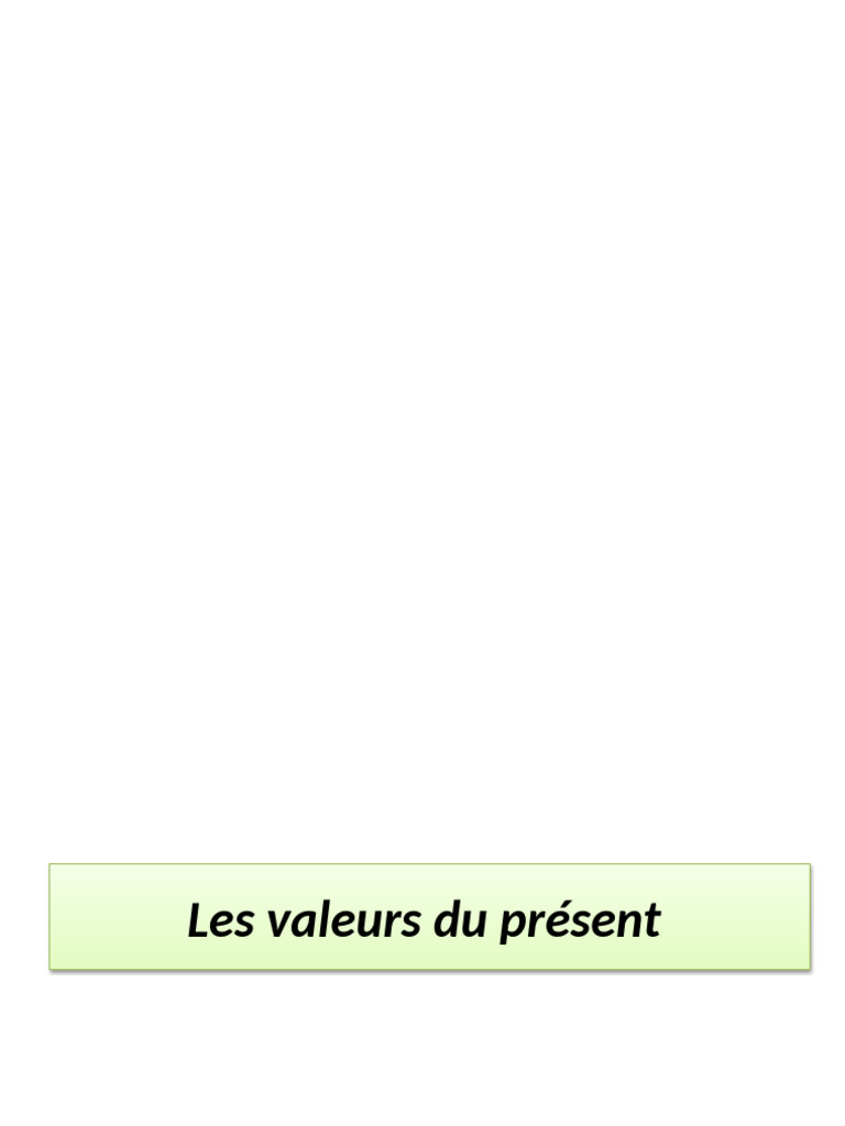 Valeur Du Présent | PDF