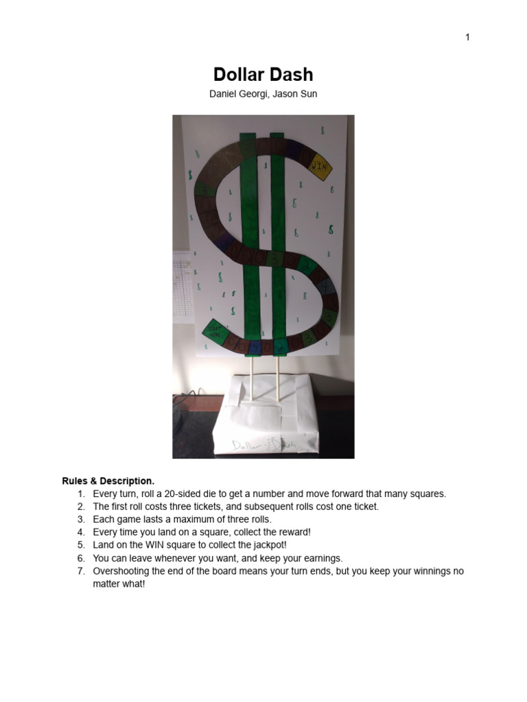 Dollar Dash Game Rules and Analysis | PDF | Demand | Demand Curve