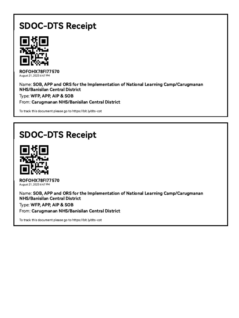 National Learning Camp Implementation Receipt | PDF