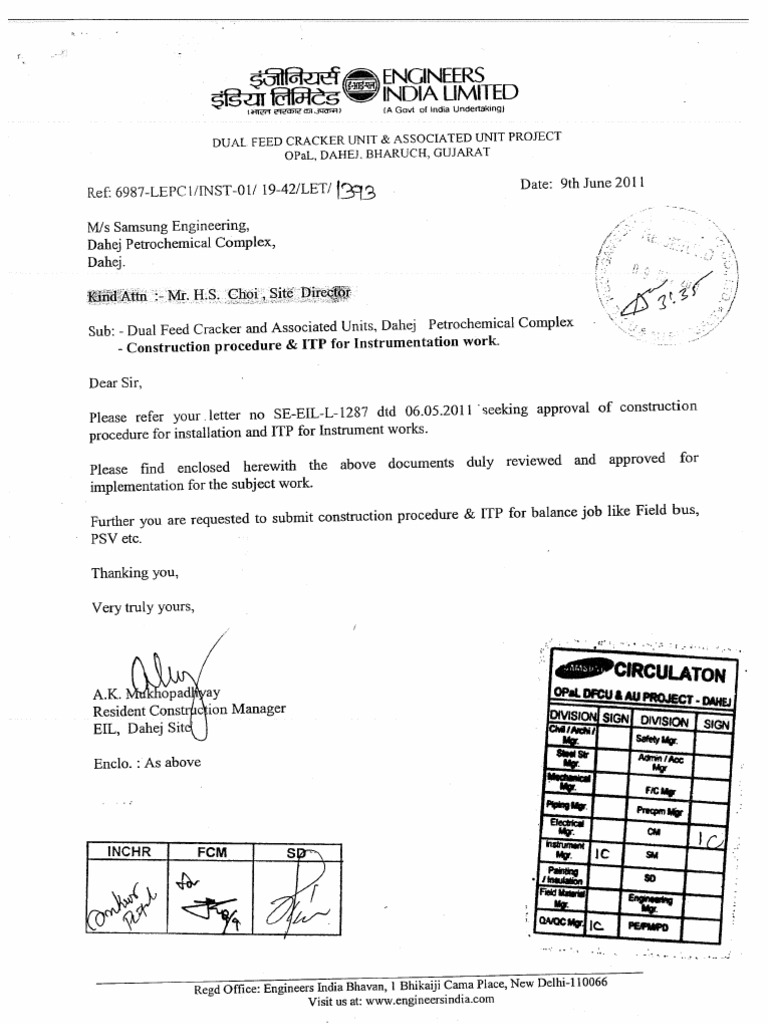 ITP&Procedure | PDF | Cable | Electrical Wiring