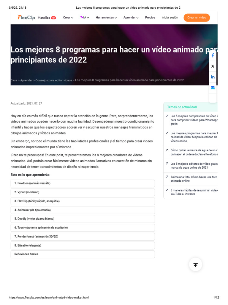 Los Mejores 8 Programas para Hacer Un Vídeo Animado para Principiantes ...