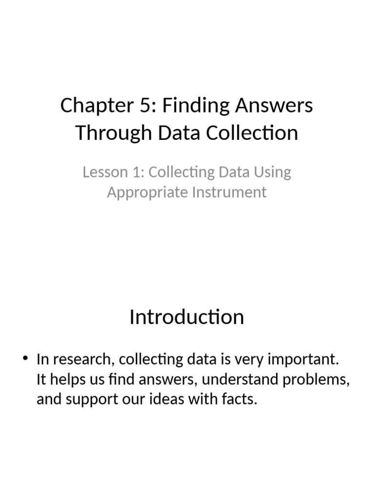 Chapter5 Lesson1 DataCollection | PDF