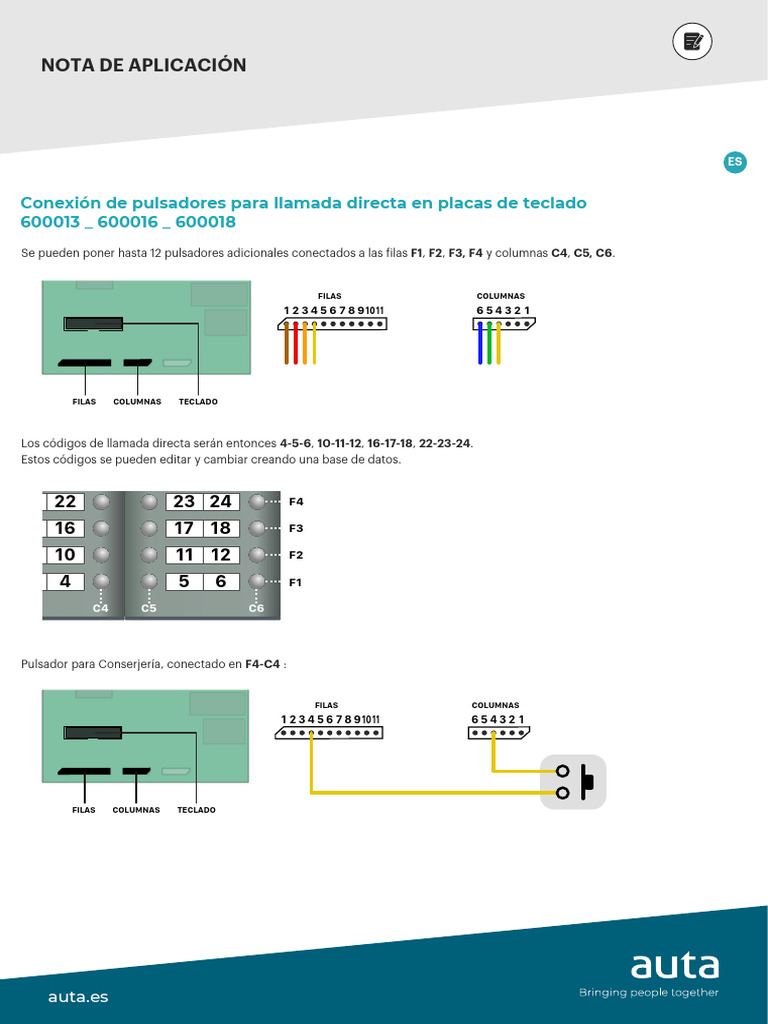 AUTA - Aplication NOTE - Direct Call Buttons With Keypad | PDF | Ajedrez