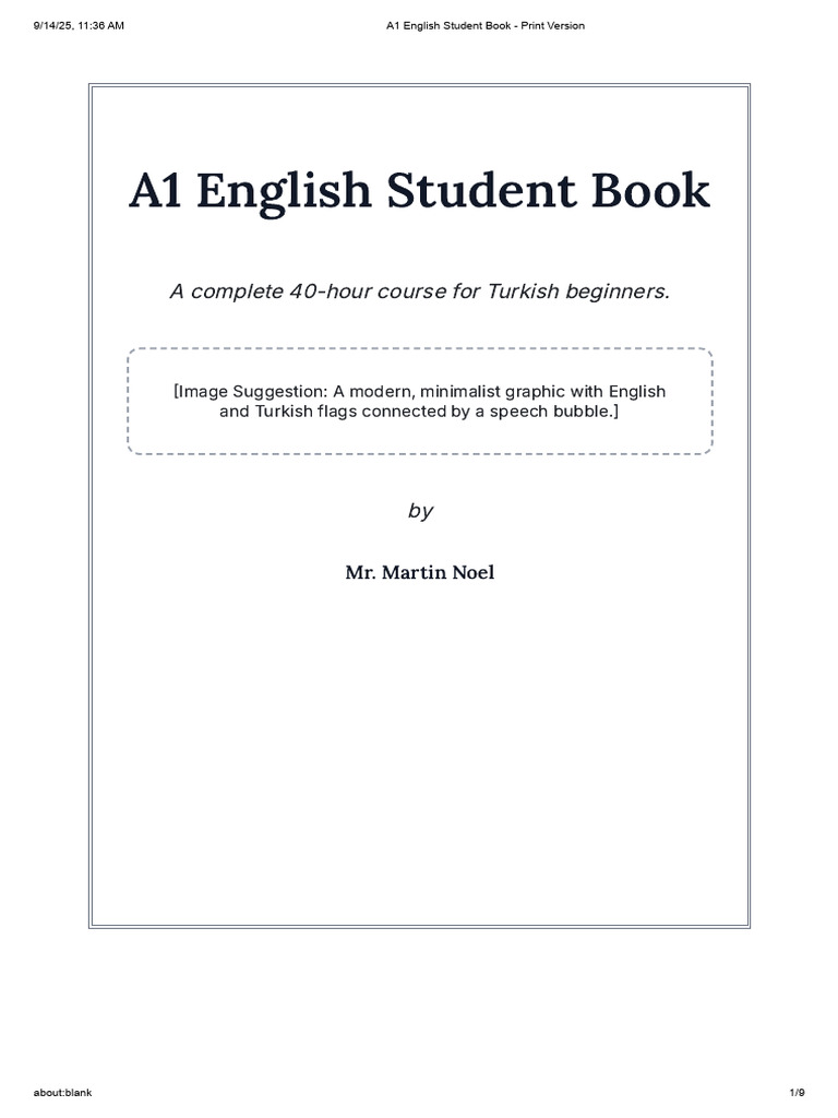 A1 English Course for Turkish Beginners | PDF | English Language ...