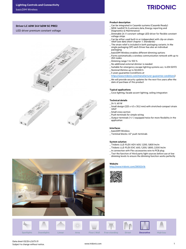 Driver LC 60W 24V BDW SC PRE2 29021 | PDF | Electrical Wiring | Mains ...