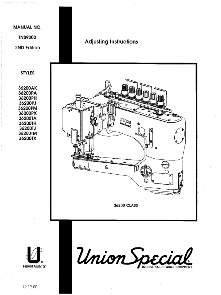 36200 Series Machine Adjustment Manual | PDF | Sewing Machine | Seam ...