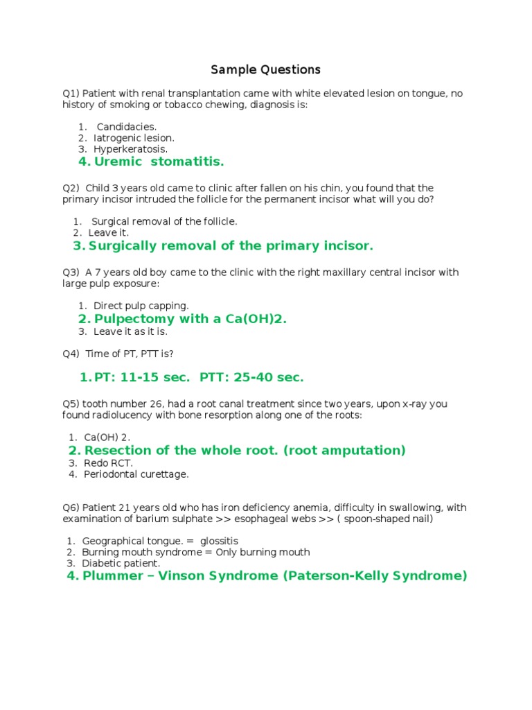 001 Sample Questions | PDF