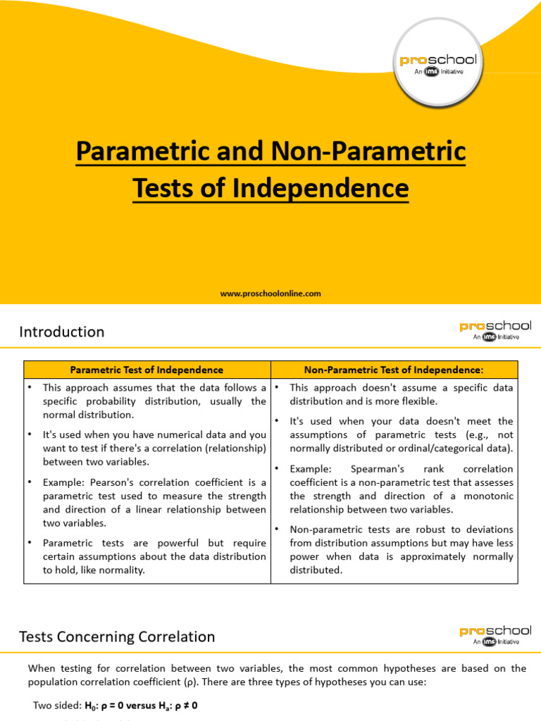 Parametric and Non-Parametric Tests of Independence | PDF | Chi Squared ...